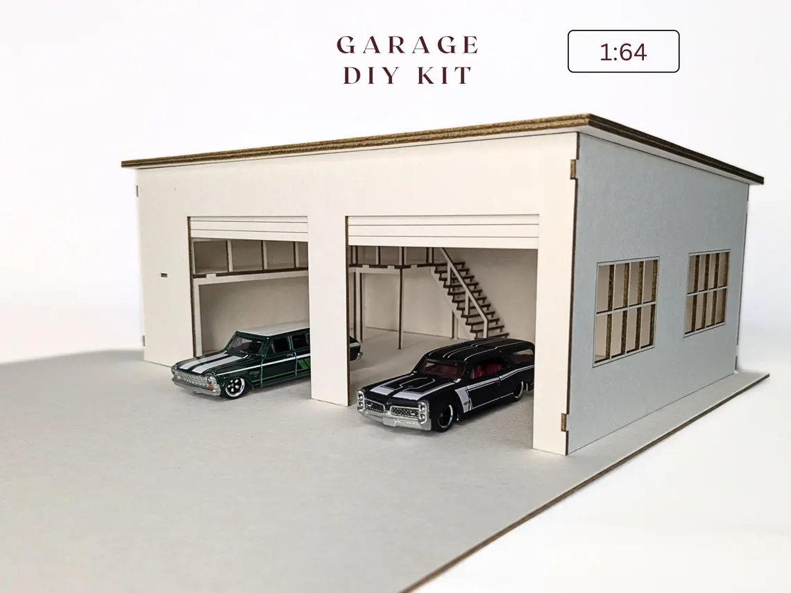 1:64 Garage with Lights for Hot Wheels, Zoom and other diecast cars ...